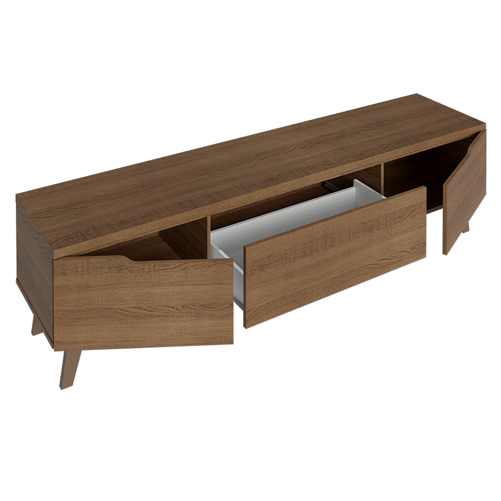 Rack para TV até 75 Polegadas 180 cm 2 Portas 1 Gaveta Rustic Dune Madesa